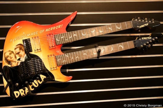 January 25, 2015 Double neck Schecter Dracula guitar at NAMM in Anaheim ...