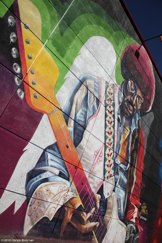 November 3, 2018 Jimi Hendrix mural by Scott Marsh, Guitar Center in ...