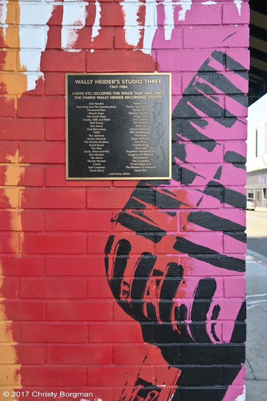 July 26, 2017 Commemorative plaque, Wally Heider’s Studio Three ...