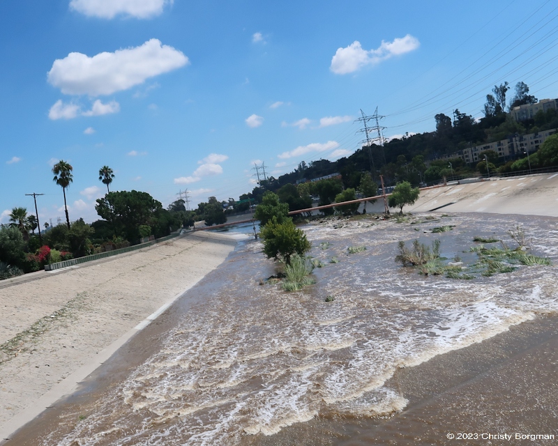 August 21, 2023 LA River from Red Car River Park in Atwater Village ...